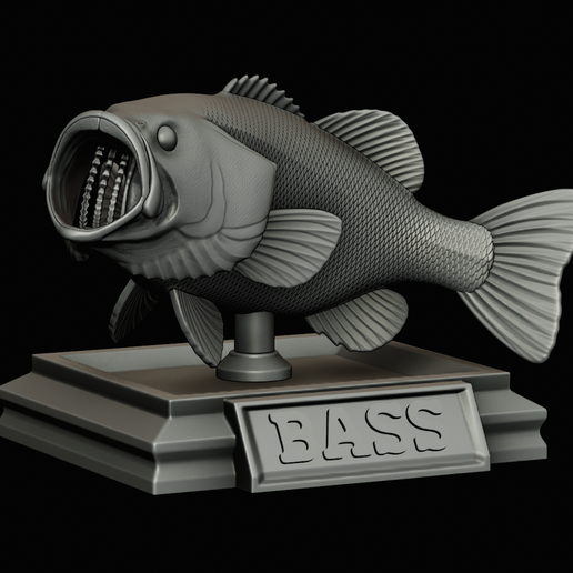 🐠 fish Largemouth Bass / Micropterus salmoides trophy statue detailed ...