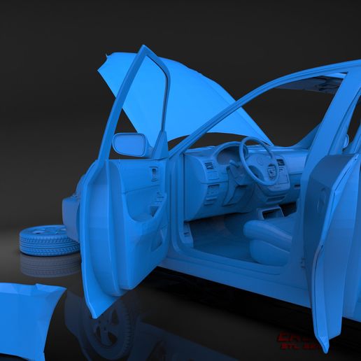 🛞 CIVIC ''00 DETAILED STL - 36 pieces・ STL File for 3D printing・Cults