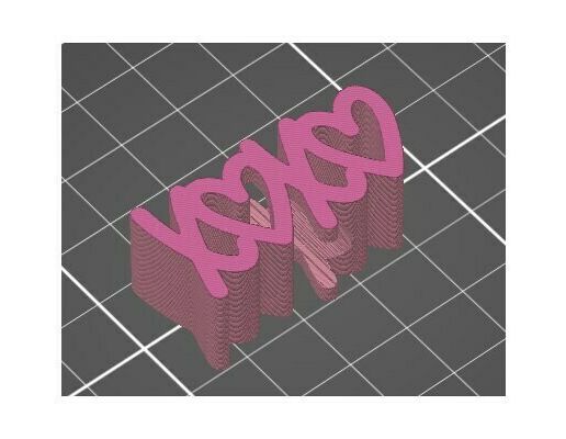 Fichier 3D XOXO Cursive Heart Valentines Straw Topper STL 3D Print File ...