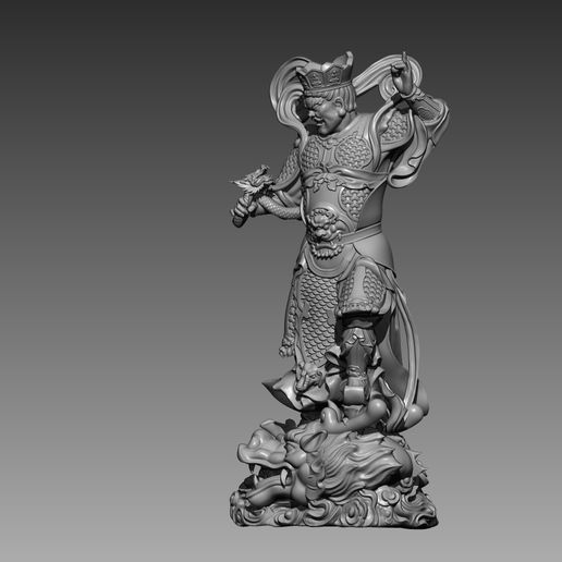 ☸️ Dharma Protector Riding Dragon・ STL File for 3D printing・Cults
