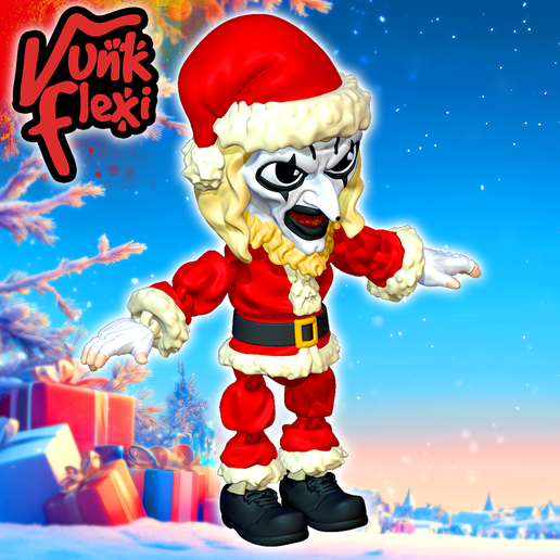 🎅 Terrifier Santa Claus Art the Clown Flexi Print-In-Place + figure ...