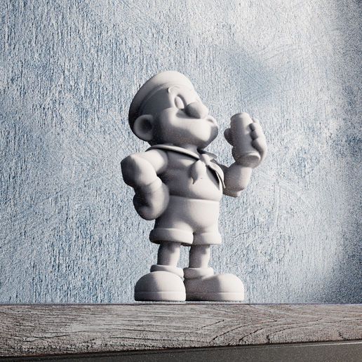🗿 Chibi Popeye・ STL File for 3D printing・Cults