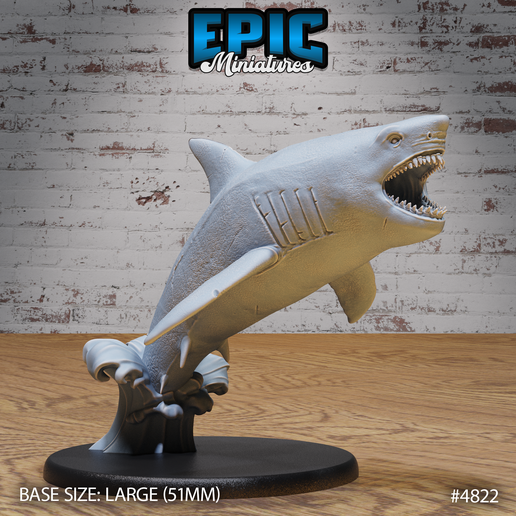 🦈 Great White Shark Attack ‧ DnD Miniature ‧ Tabletop Miniatures ...