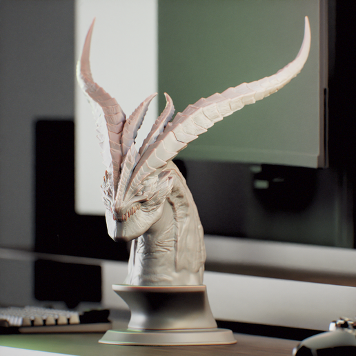 🐉 Dragon Bust - Print by Parts - Dragon Bust to print by parts -・ STL ...