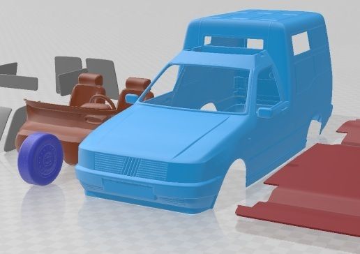 🚐 Fiat Fiorino Panel Van 1988 Printable・ 3D File for 3D printing・Cults
