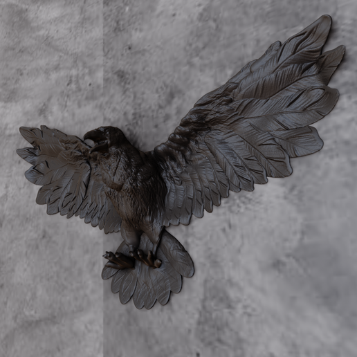 🐦 Raven crowing flying wall decor stl・ STL File for 3D printing・Cults