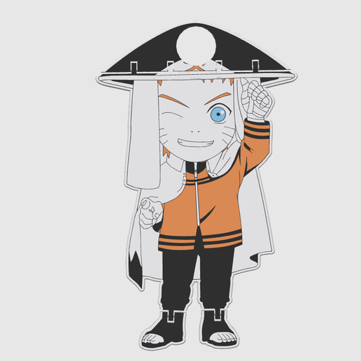 🔑 Naruto Uzumaki 2D flexi・Fichier STL pour Impression 3D・Cults