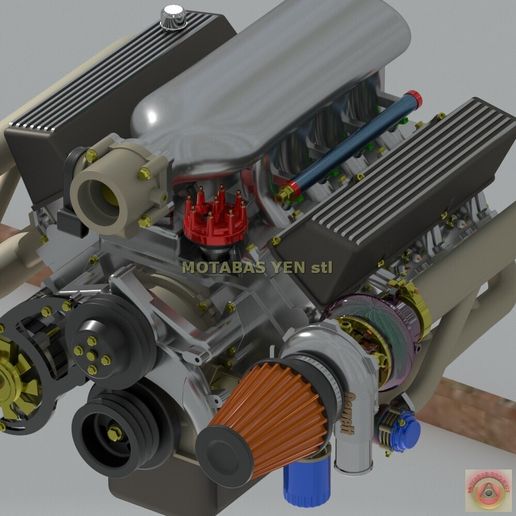 🚙 FORD 427 TURBO - ENGINE・ STL File for 3D printing・Cults