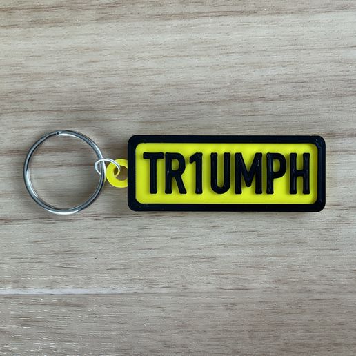 🗝️ Triumph Numberplate Keyring・ 3D File for 3D printing・Cults
