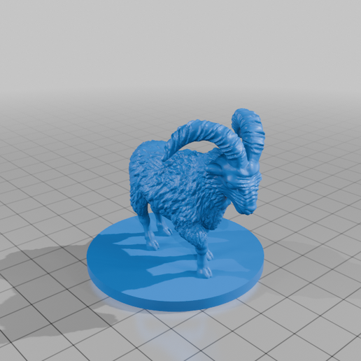 🐐 Giant Horned Goat 50mm base (DND / TTRPG)・Free 3D File for ・Cults