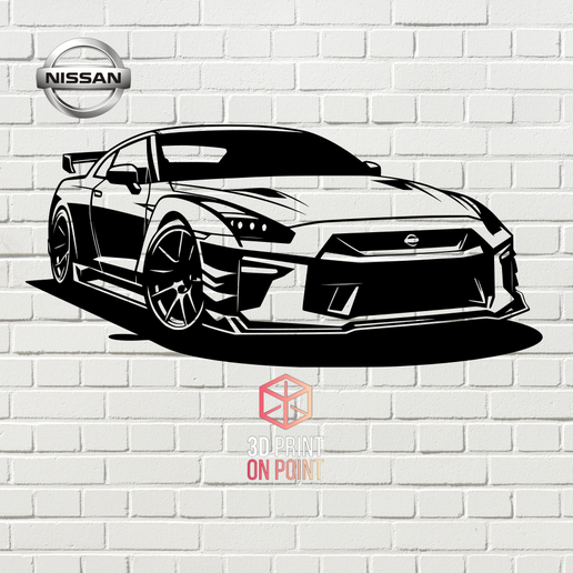 🎨 NISSAN GTR - 2D WALL ART #1・ STL File for 3D printing and CNC ...
