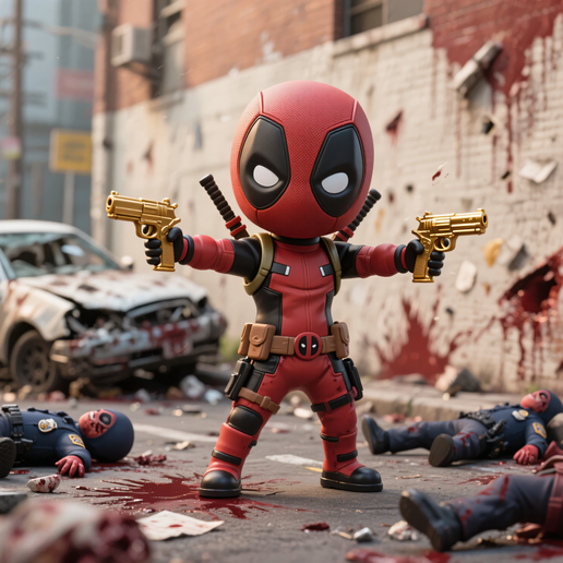 🦸 Deadpool Chibi 1・ STL File for 3D printing・Cults
