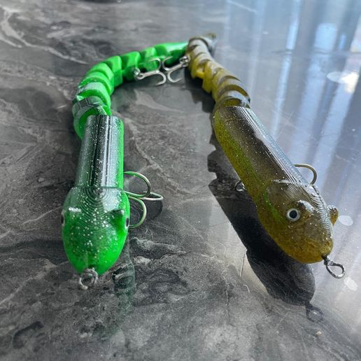🐍 3D Snake Lure - 25cm 40g Topwater Swimbait | Printable Fishing Lure ...