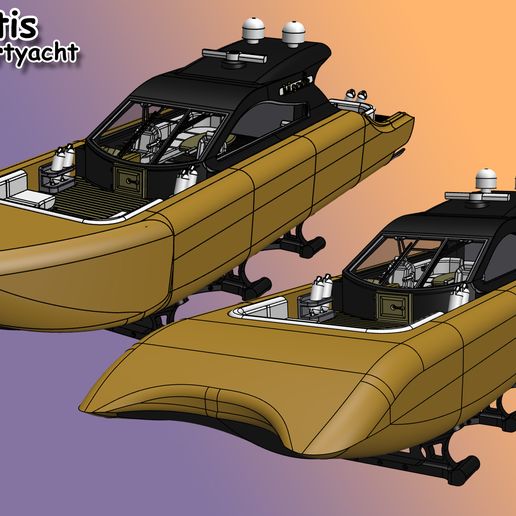 🛥️ Mantis Mini Sportyacht Jet Boat "220 print bed"・ 3D File for 3D ...