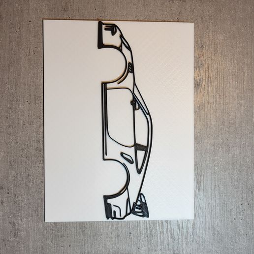 🚗 Porsche GT3 RS mural/still・Archivo STL para Impresión 3D・Cults