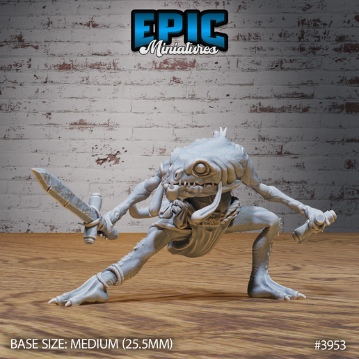 3D file Dark Fish Folk Swords ‧ DnD Miniature ‧ Tabletop Miniatures ...