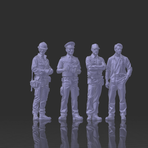 ♂️ 4 Pack HO Scale Male Railway Crew STL - Ultra-Detailed Resin ...