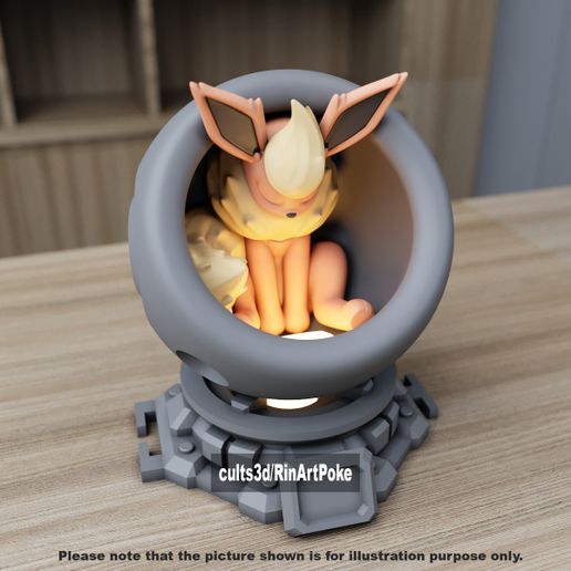 🐉 Flareon in healing machine pods from pokemon・ STL File for 3D printing・Cults