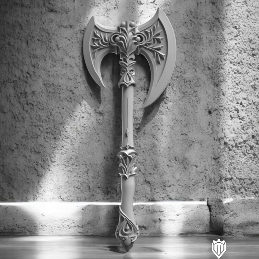 🪓 Gothic Battle Axe Sculpture – Cosplay & Display STL Model・ STL File ...