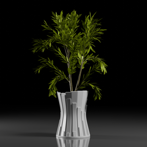 🌿 Plant pot striped・ STL File for 3D printing・Cults