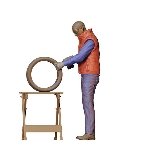 STL file N13 Mechanic fixing and changing the tires 🧑‍🔧 (OBJ and 3MF ...