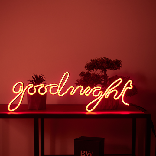 🎨 NEON LED GOODNIGHT SIGN/LAMP 50 x 25cm・ STL File for 3D printing・Cults