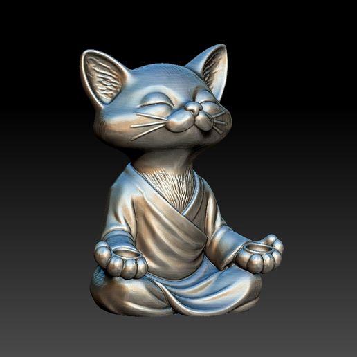 🐱 MEDITATING KITTEN・ STL File for 3D printing・Cults