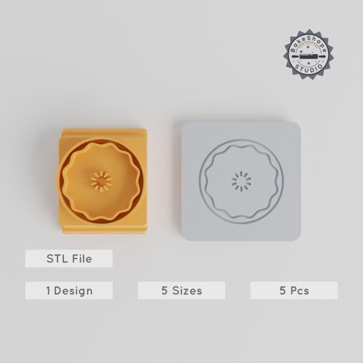 🥧 Pie Stamp Tile Set, 5 Sizes, Food & Dessert Motifs, Ideal for Clay ...