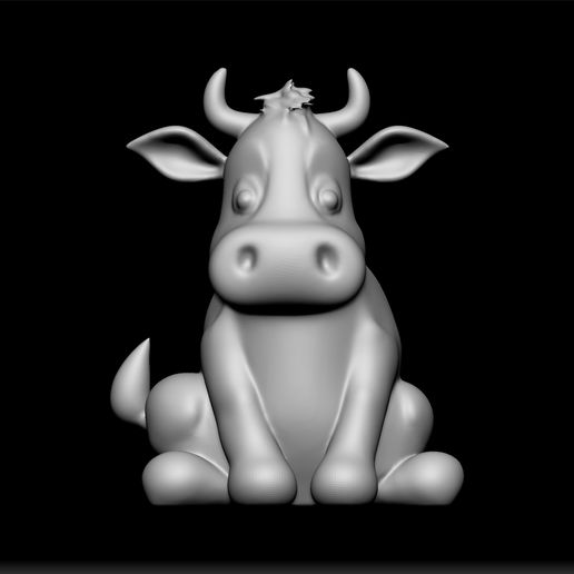 STL file Cow - Toon Cow - decorative cow - sitting cow - decoration Cow ...