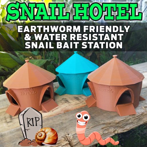 🐌 Garden Snail bait trap earthworm safe cute Snail Hotel・ STL File for ...