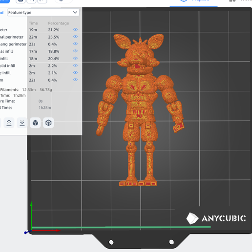 Archivo STL muscled foxy / PRINT-IN-PLACE WITHOUT SUPPORT 🧁 ・Objeto ...