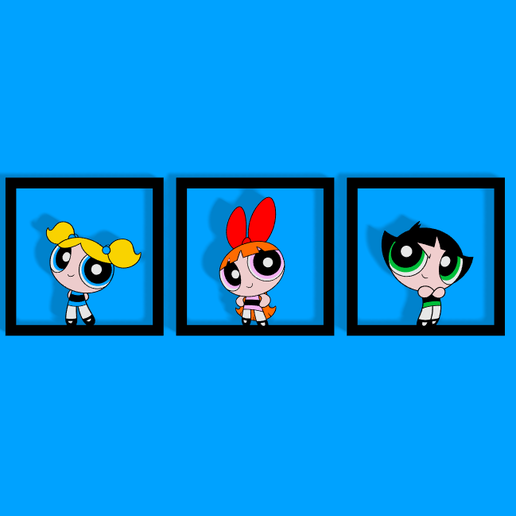 3D file Powerpuff Girls Theme Decorative Frame 🖼️ ・3D printable design ...