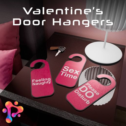 🚪 Valentine's Door Hangers by Polymeria・Free 3MF File for 3D printing・Cults