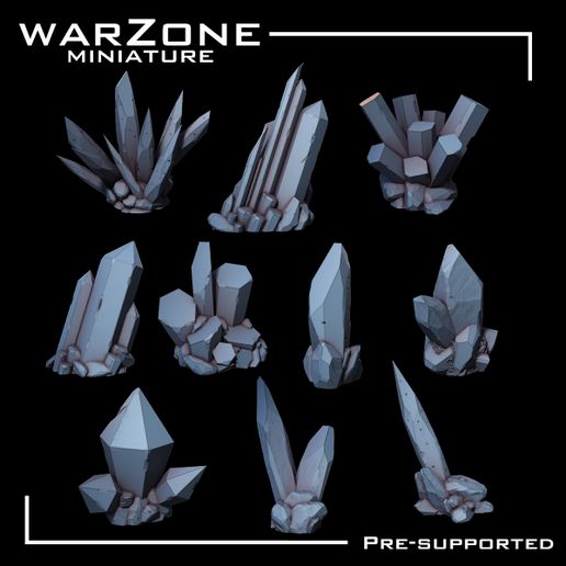 🔮 10 Crystals Basing Bits - Wargame base add on・ 3D File for 3D ...