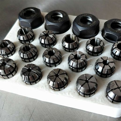 🔩 Compact ER11 Collet and Nut Stand 15pcs・Free STL File for 3D printing ...