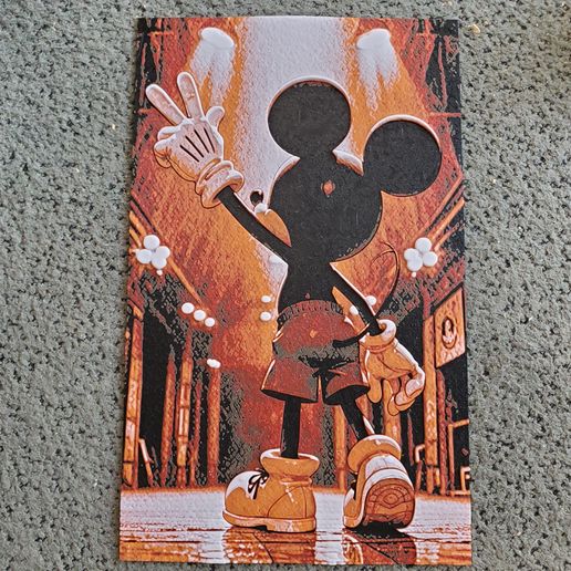 ️ Mickey Victory Hueforge・Free 3MF File for 3D printing・Cults