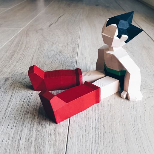 👦 Low Poly Astro Boy・Free STL File for ・Cults