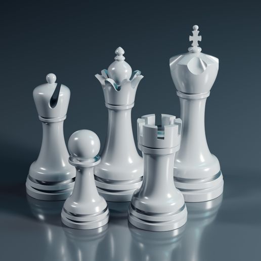 🆓 Free Chess Pieces Set・Free STL File for 3D printing and CNC machining ...