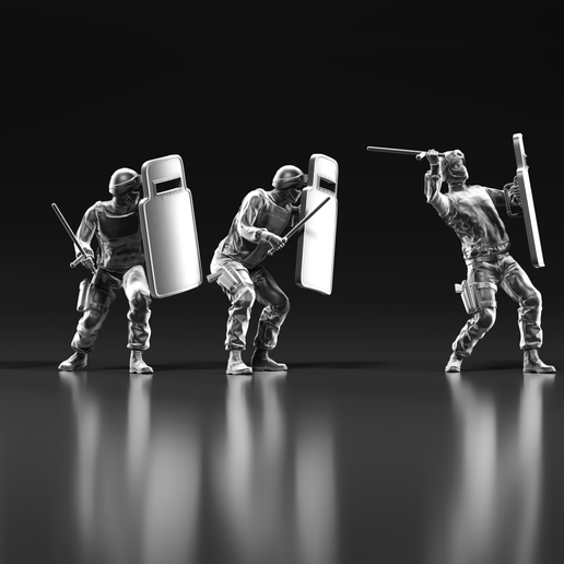 🚓 Riot Police Figure Set 01・ 3D File for 3D printing・Cults
