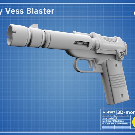 ⭐ Kay Vess Blaster - Star Wars Outlaws・ 3D File for ・Cults