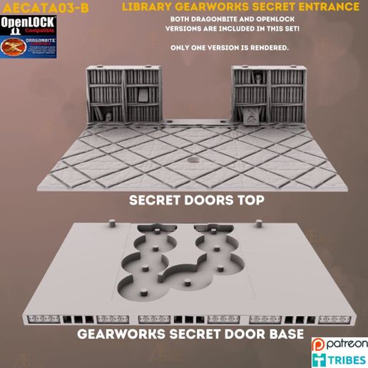 👻 AECATA03-B -Library Secret Entrance・ 3D File for 3D printing・Cults