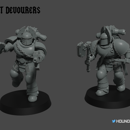 🪐 (UPDATED) Planet Devourers in Gen 2 Crusader Armour・Free 3D File for 3D printing・Cults