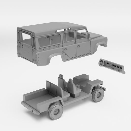 🚗 Land Rover Defender 110 - H0 scale car model kit・ STL File for 3D ...