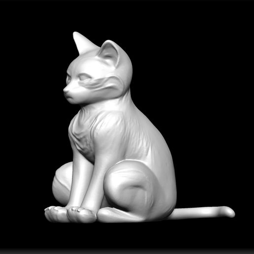 STL file Cat Sitting 3D Print Model - Adorable Feline STL File - Cute ...