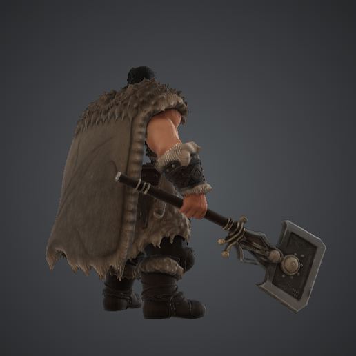 🔨 Fur-Clad Berserker Warrior - Heavy Hammer Modelo 3D Fantasía・Archivo ...