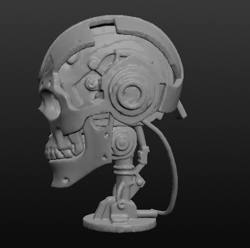 💀 Cyborg Skull Bust・Free OBJ File for 3D printing・Cults