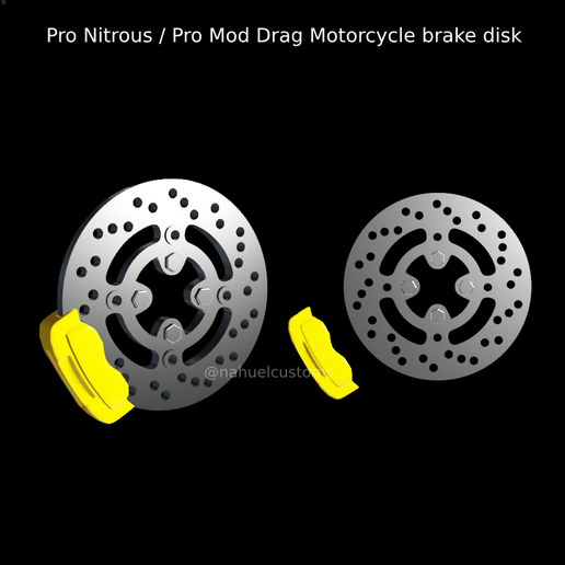 🏍️ Pro Nitrous / Pro Mod Drag Motorcycle brake disk・ STL File for ・Cults