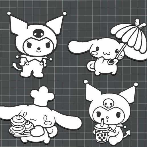 🖼️ Painting pads - Sanrio collection 2・ 3MF File for 3D printing・Cults