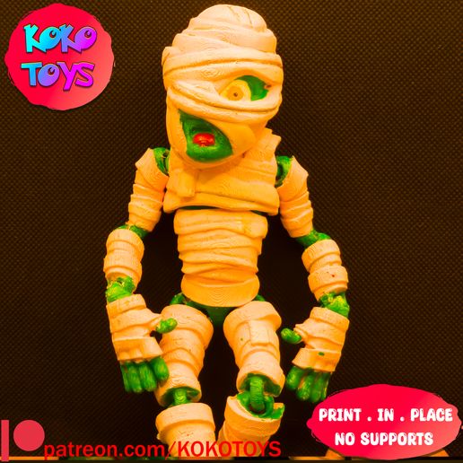 👻 CUTE FLEXY ARTICULATED MUMMY PRINT-IN-PLACE (FREE)・Free STL File for ・Cults