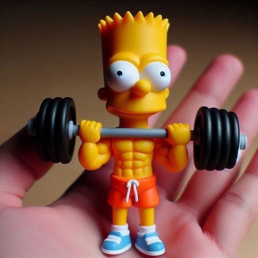 👦 The Simpsons Bart Simpson Work Out Figure・ STL File for 3D printing・Cults
